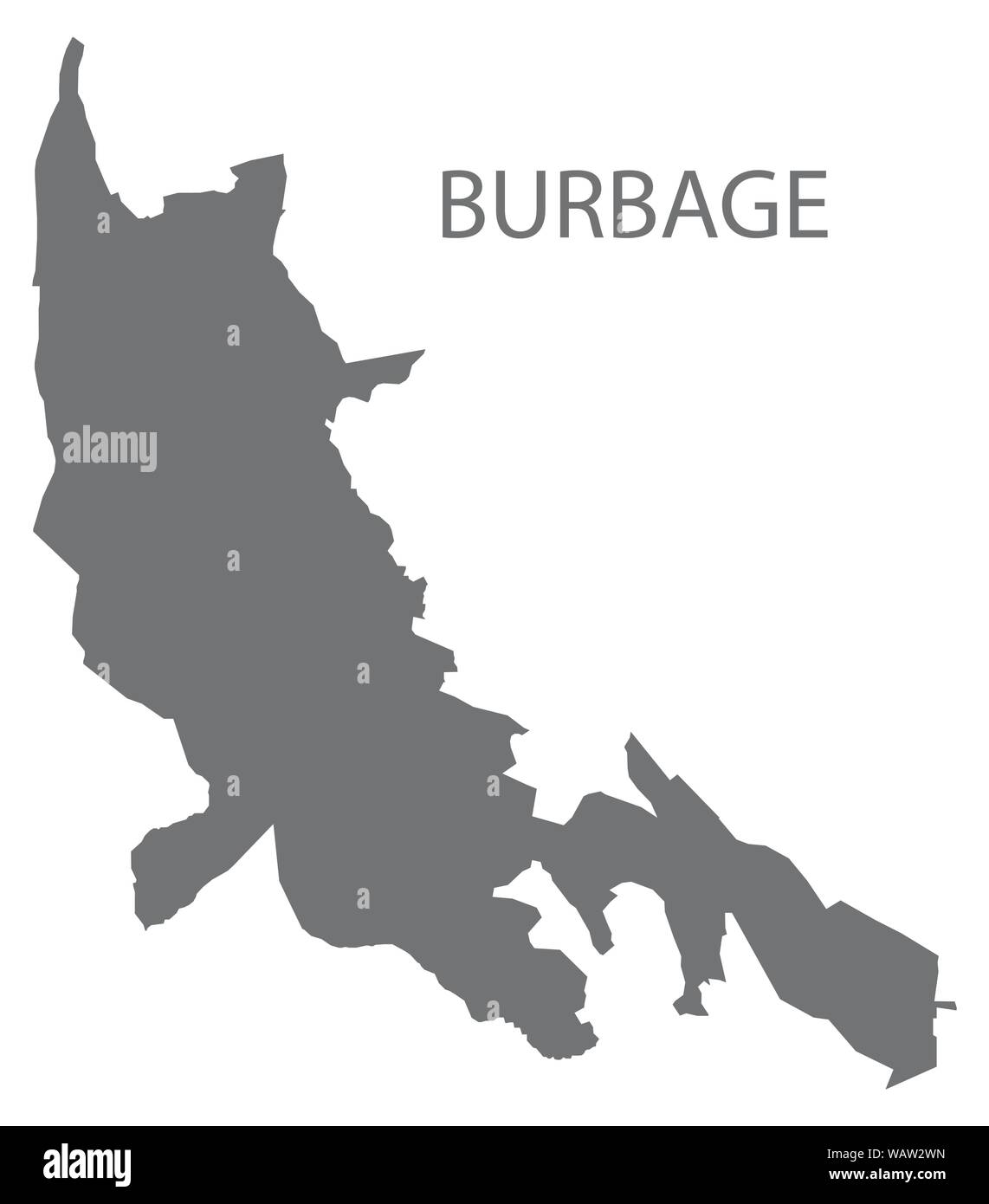 Burbage grey ward map of High Peak district in East Midlands England UK ...