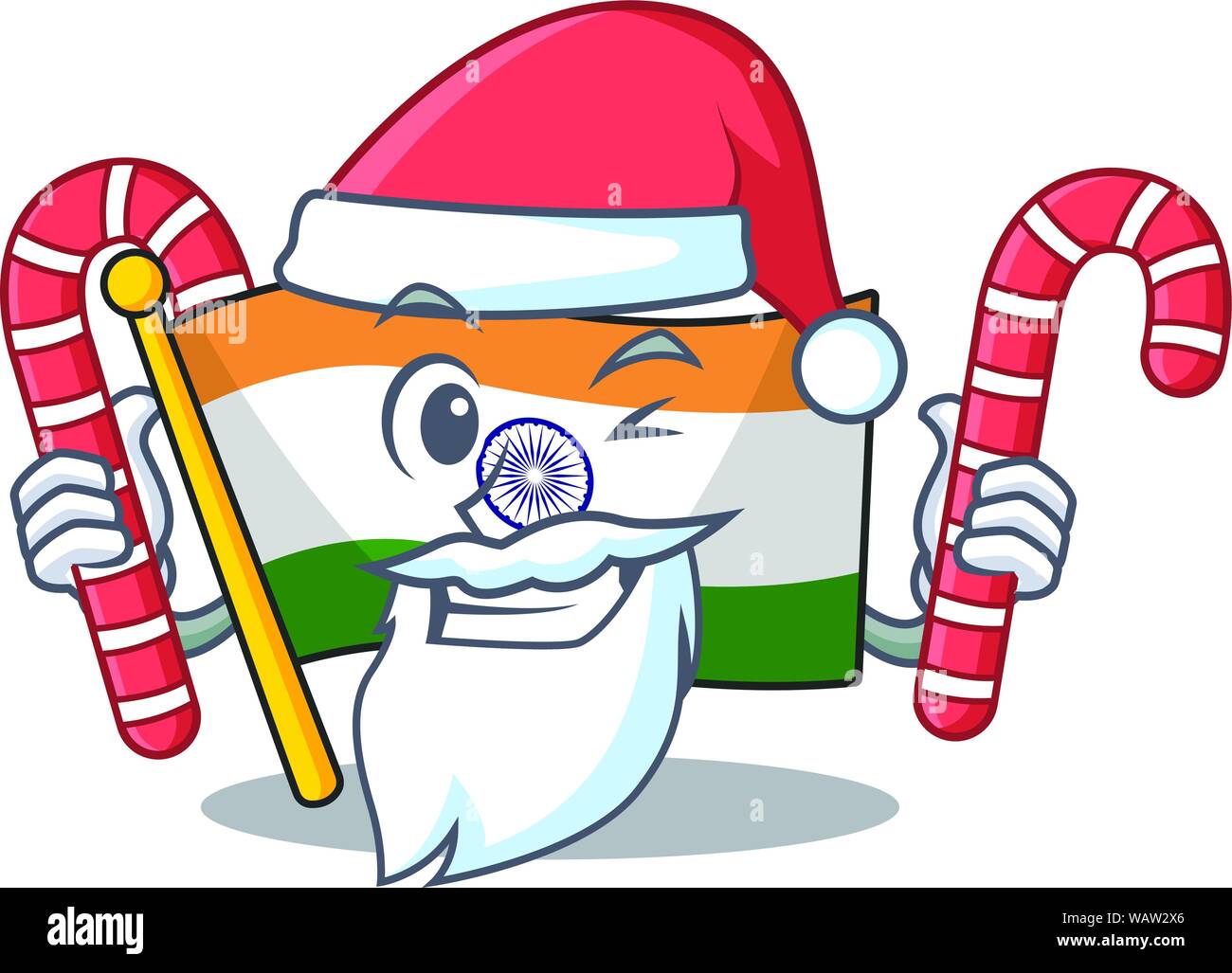 Santa with candy indian flag kept in cartoon cupboard Stock Vector ...