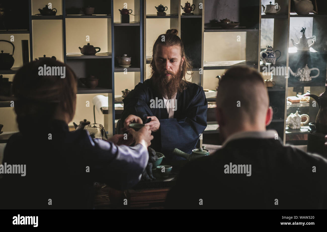 Tea ceremony is perfomed by tea master Stock Photo - Alamy