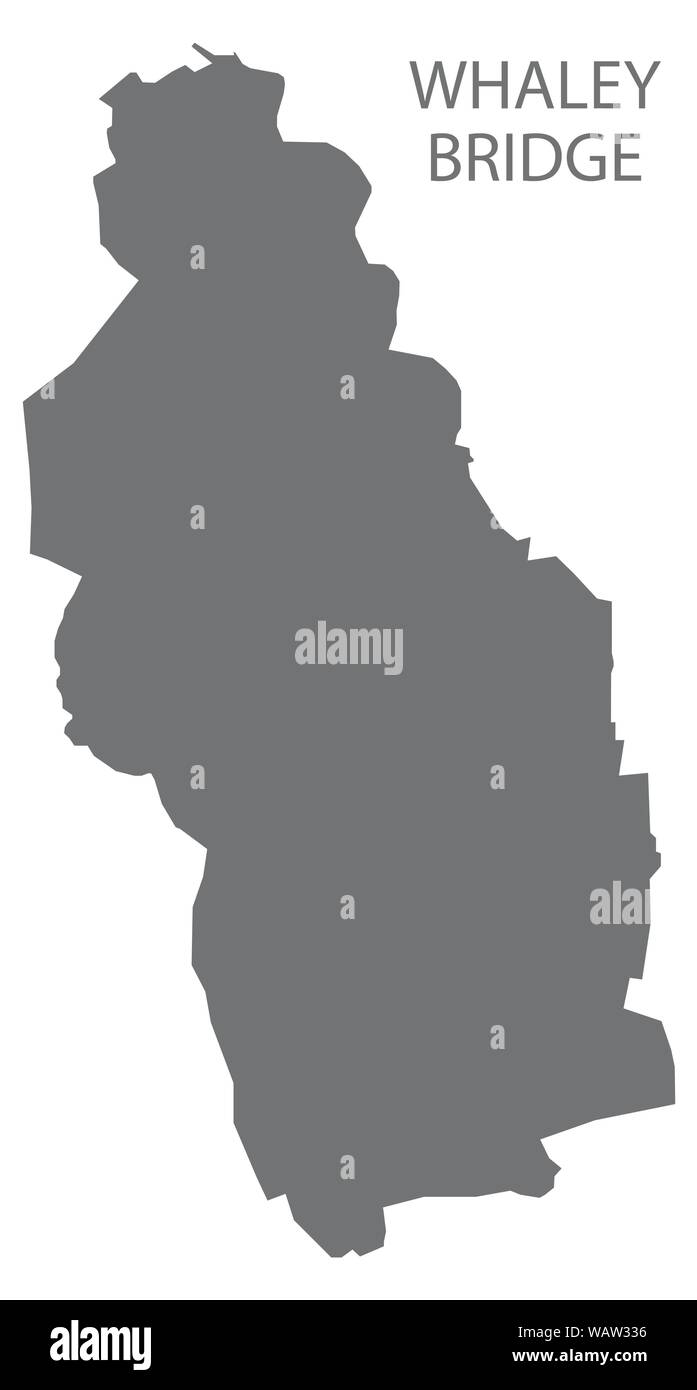Whaley Bridge grey ward map of High Peak district in East Midlands ...