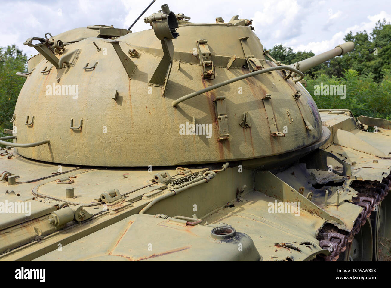 Old russian tank at the Military memorial park in Pakozd, Hungary Stock ...