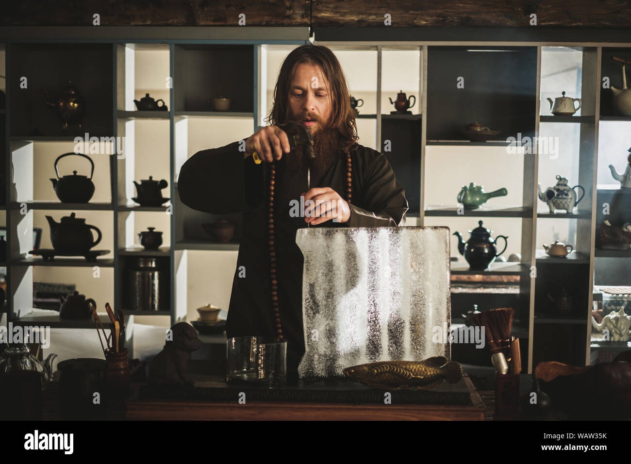 Tea ceremony is perfomed by tea master Stock Photo - Alamy