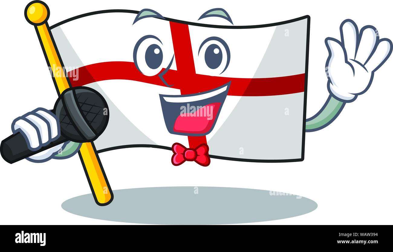 Singing england flag folded above cartoon table Stock Vector Image ...