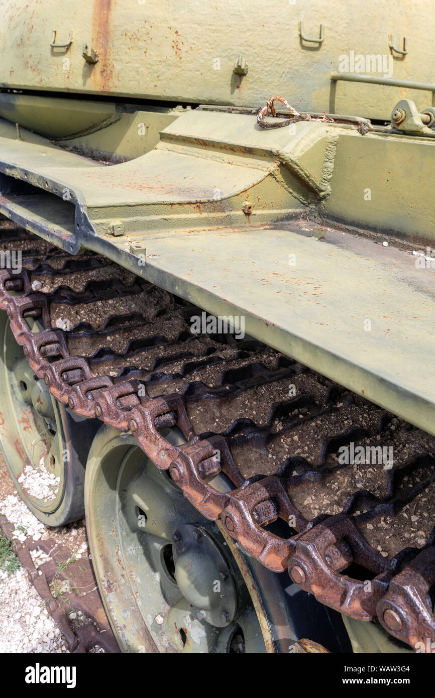 Old russian tank at the Military memorial park in Pakozd, Hungary Stock ...