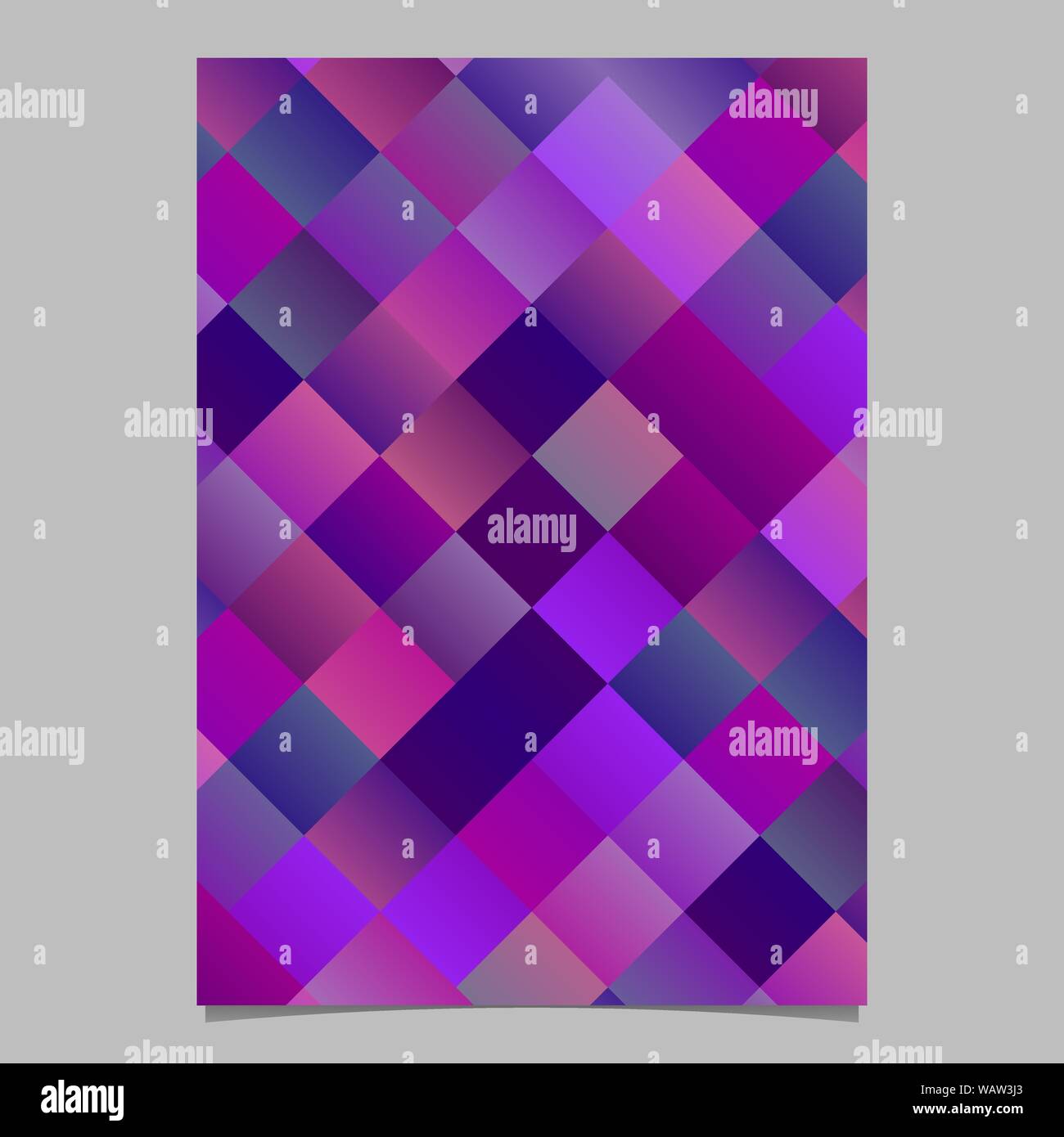 Trendy diagonal square pattern poster background template - abstract vector page graphic design ...