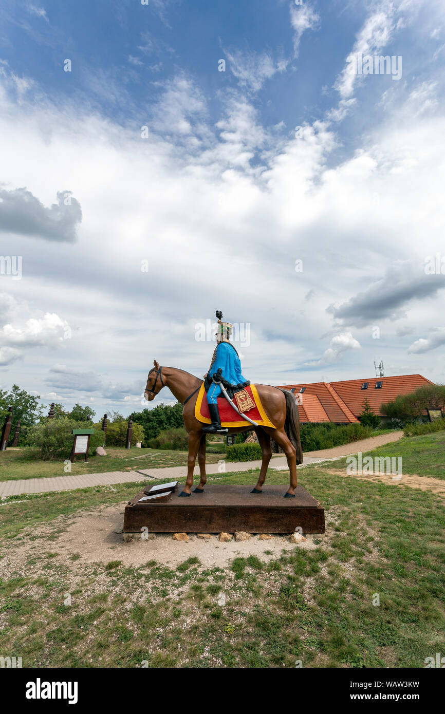 Hussar sculpture at the Military memorial park in Pakozd, Hungary Stock ...