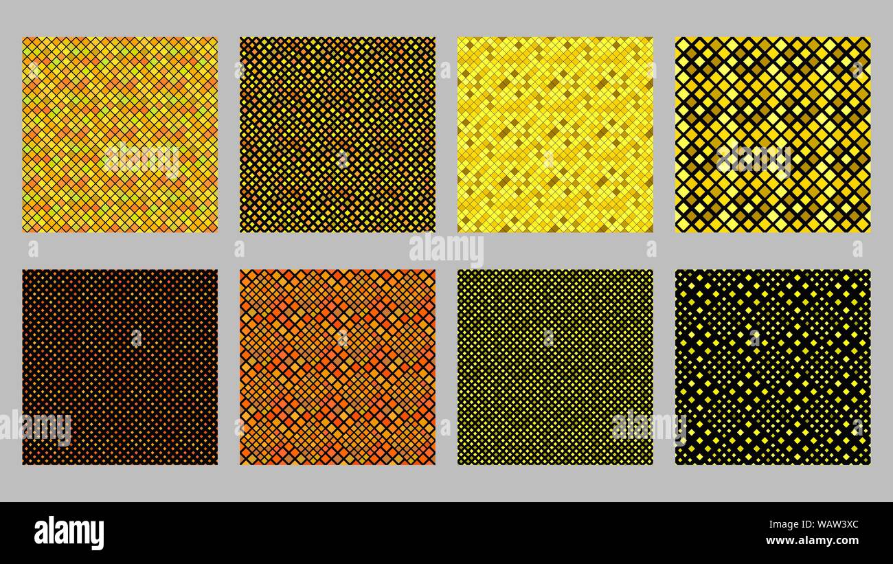 Geometrical square pattern background set - abstract vector graphic design from diagonal squares ...