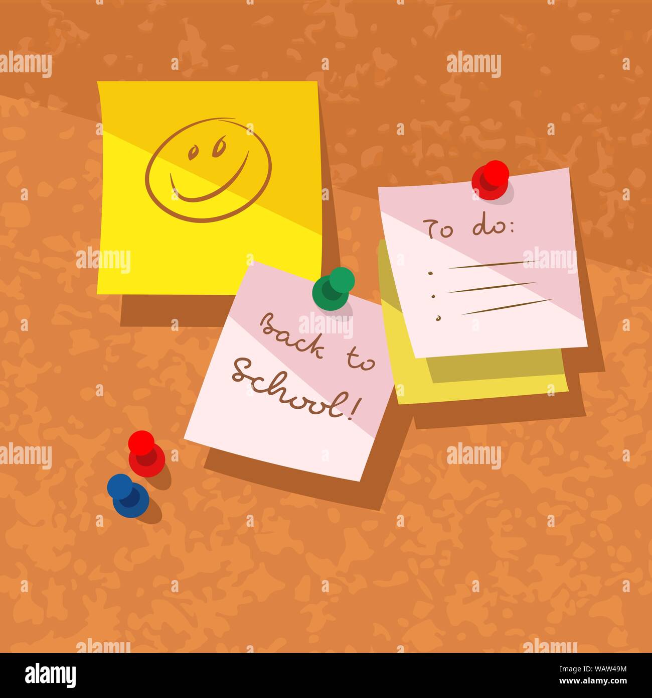 Sticky notes and papers on corkboard, showing messages related to going ...