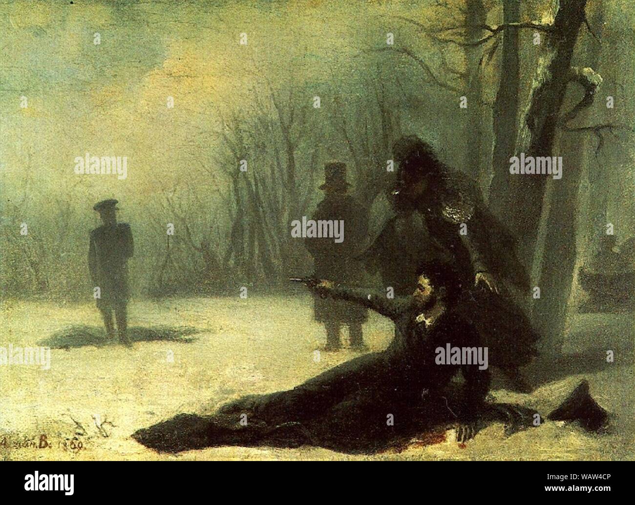 Duel of Pushkin and d'Anthes (19th century Stock Photo - Alamy