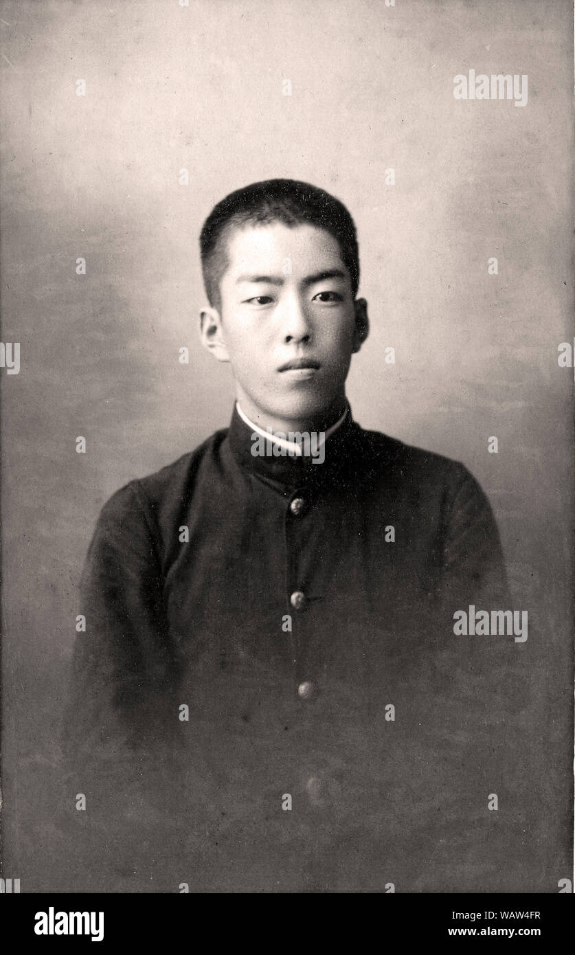 [ 1900s Japan - Japanese Student in Uniform ] — Portrait of a young ...