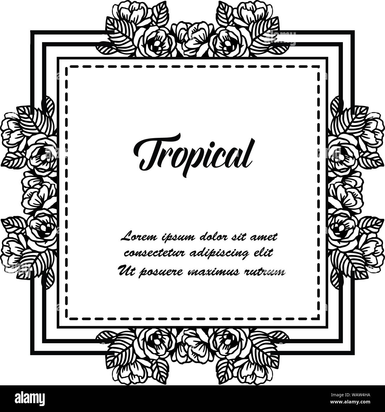 Lettering of tropical, shape of banners, posters, cards, with elegant ...