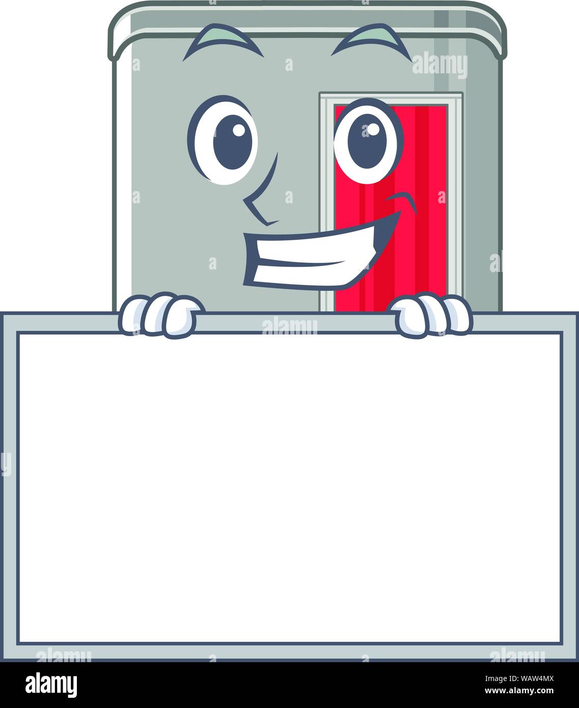 Grinning with board photo booth in the character shape Stock Vector ...