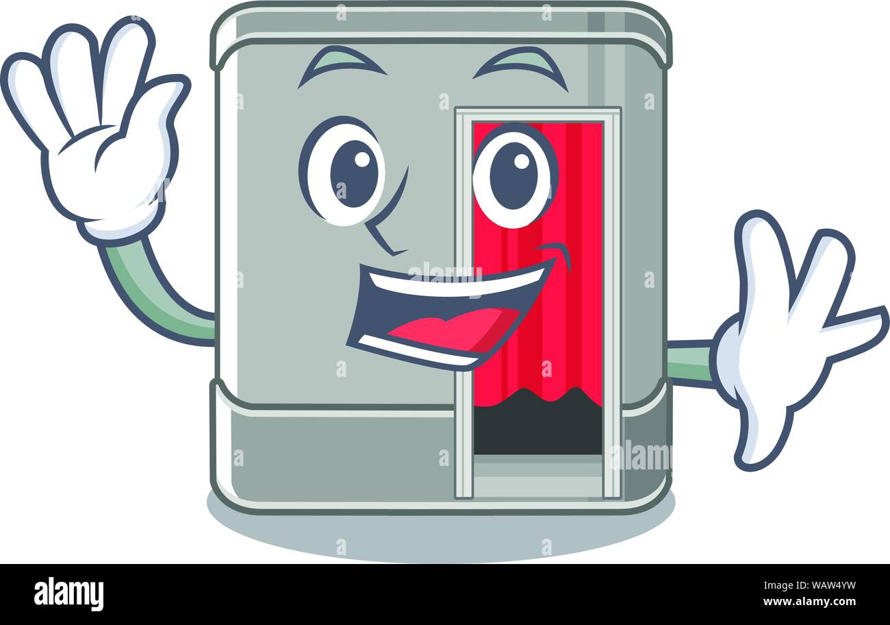 Waving cartoon photo booth in living room Stock Vector Image & Art - Alamy