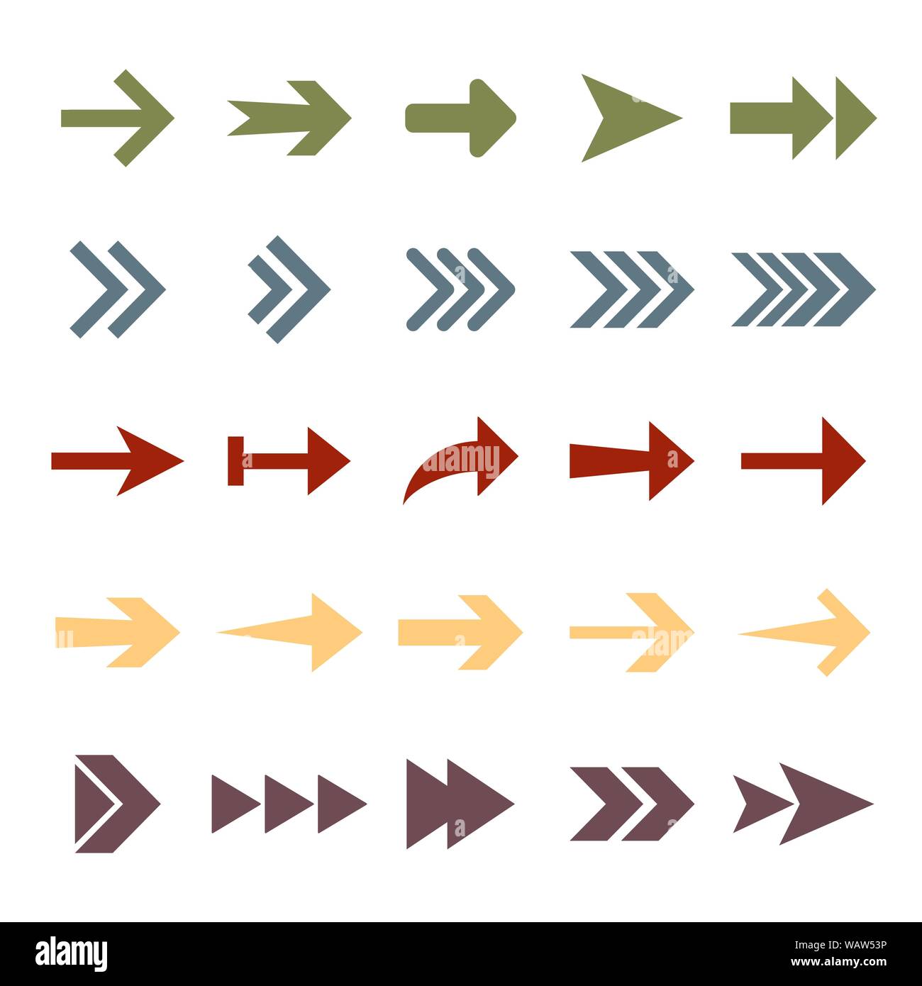 Vector illustration, flat design. Arrow icon set Stock Vector Image ...