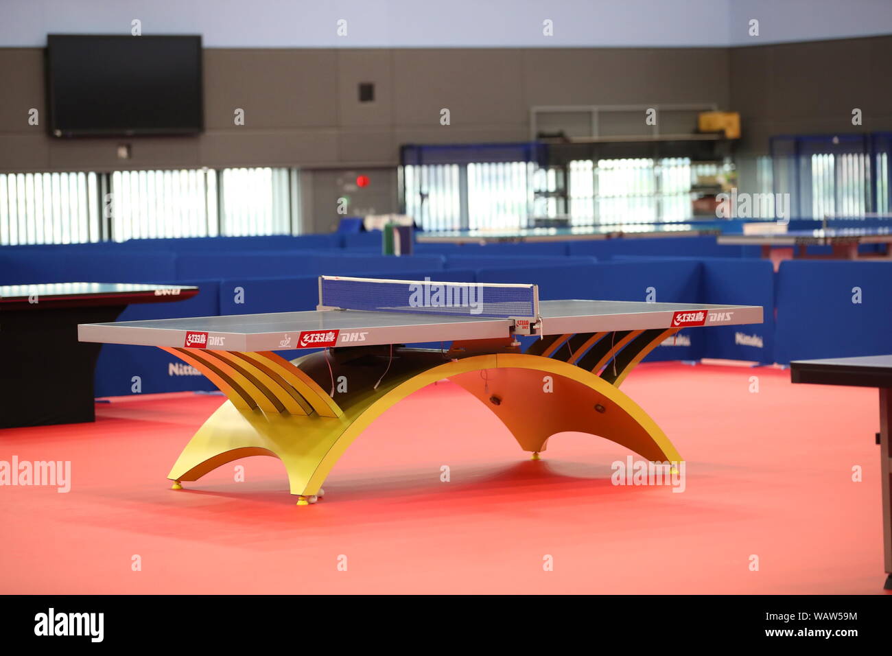 General view of the Table Tennis Training room at a press preview of ...