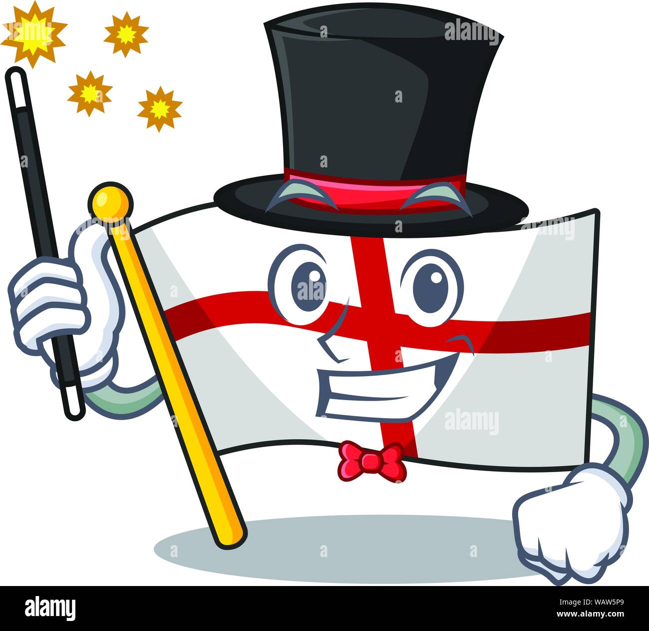 Magician flag england hoisted on character pole Stock Vector Image ...