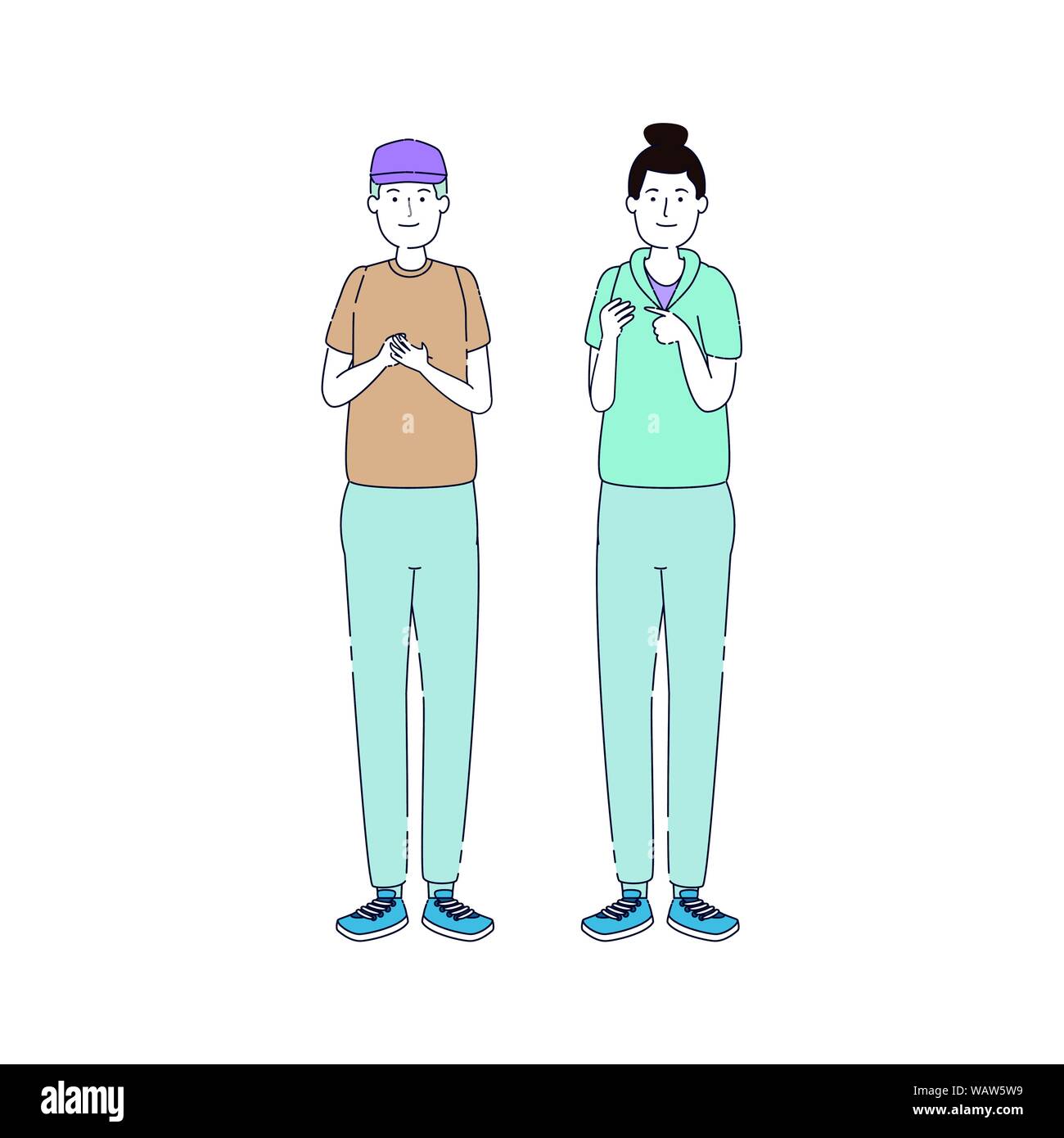 Young couple talking characters Stock Vector Images - Alamy