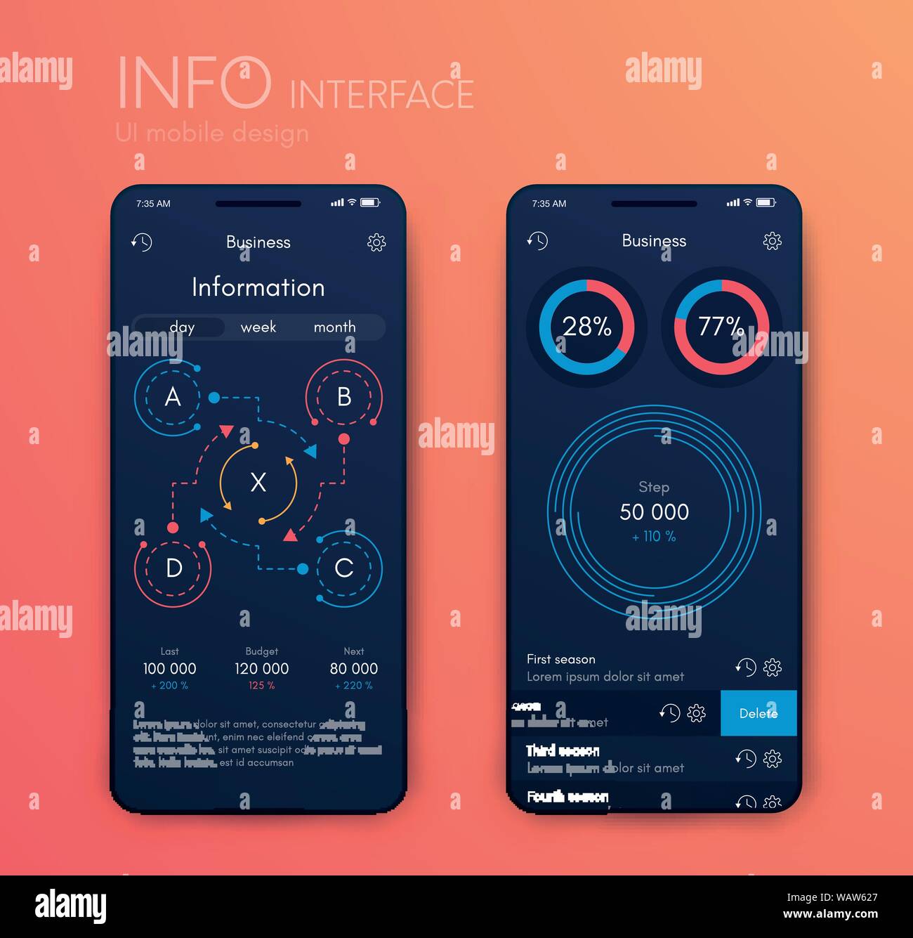 Mobile Application Interface Ui Design Vector Illustration Stock Vector Image And Art Alamy