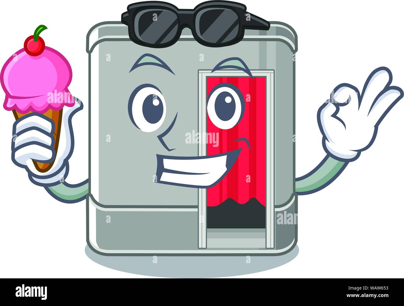 With ice cream cartoon photo booth in living room Stock Vector Image ...