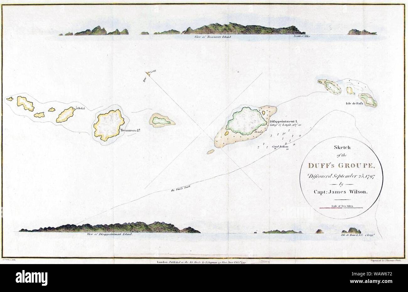 Duff Islands map 1797 (retouched Stock Photo - Alamy
