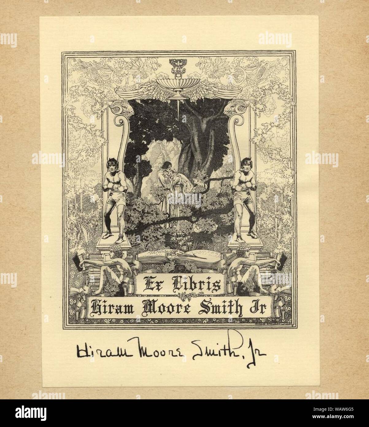 Dugald Stewart Walker Bookplate-Ex Libris Hiram Moore Smith Stock Photo ...