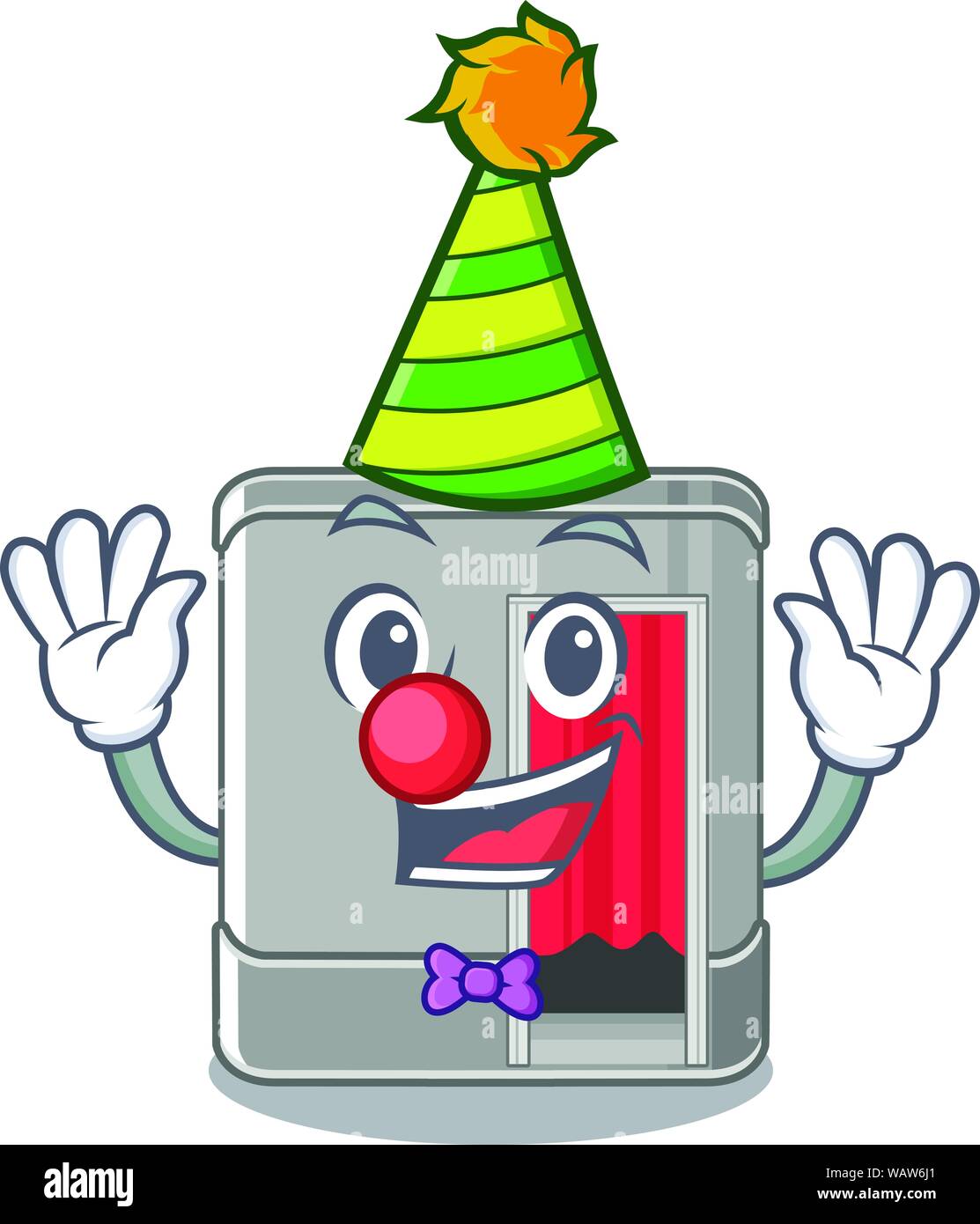 Clown photo booth next to mascot table Stock Vector Image & Art - Alamy