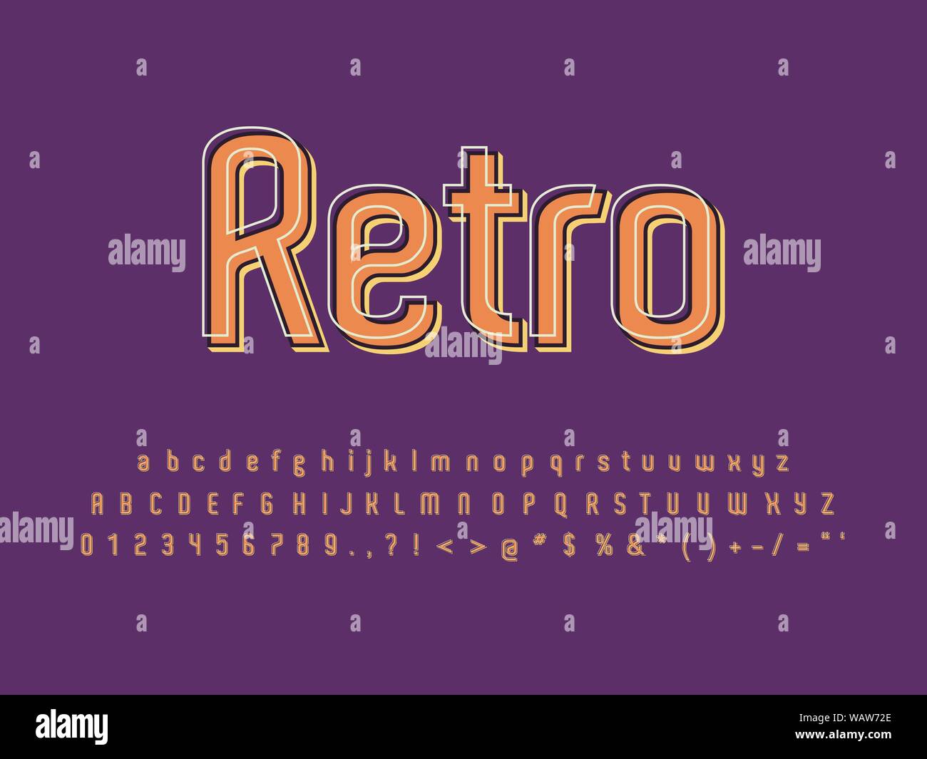 Retro color font and alphabet. Stock vector Stock Vector Image & Art ...