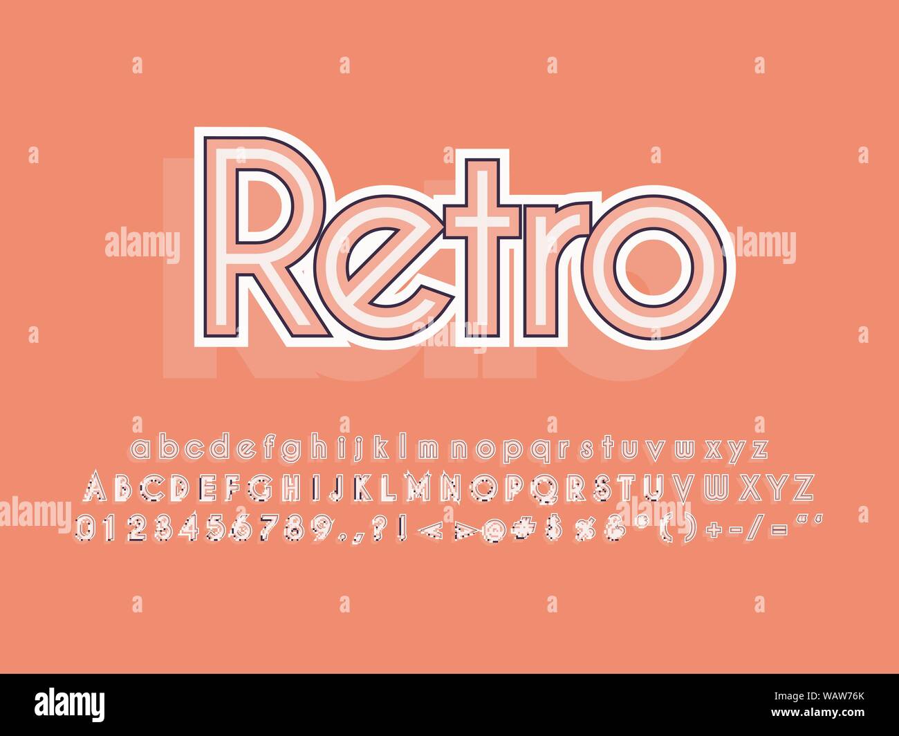 Retro color font and alphabet. Stock vector Stock Vector Image & Art ...