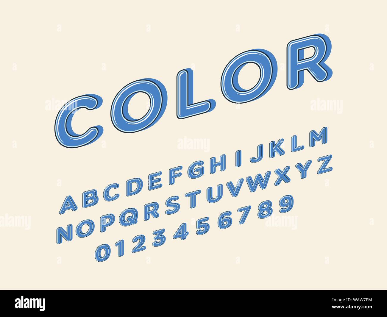 Retro color font and alphabet. Stock vector Stock Vector Image & Art ...