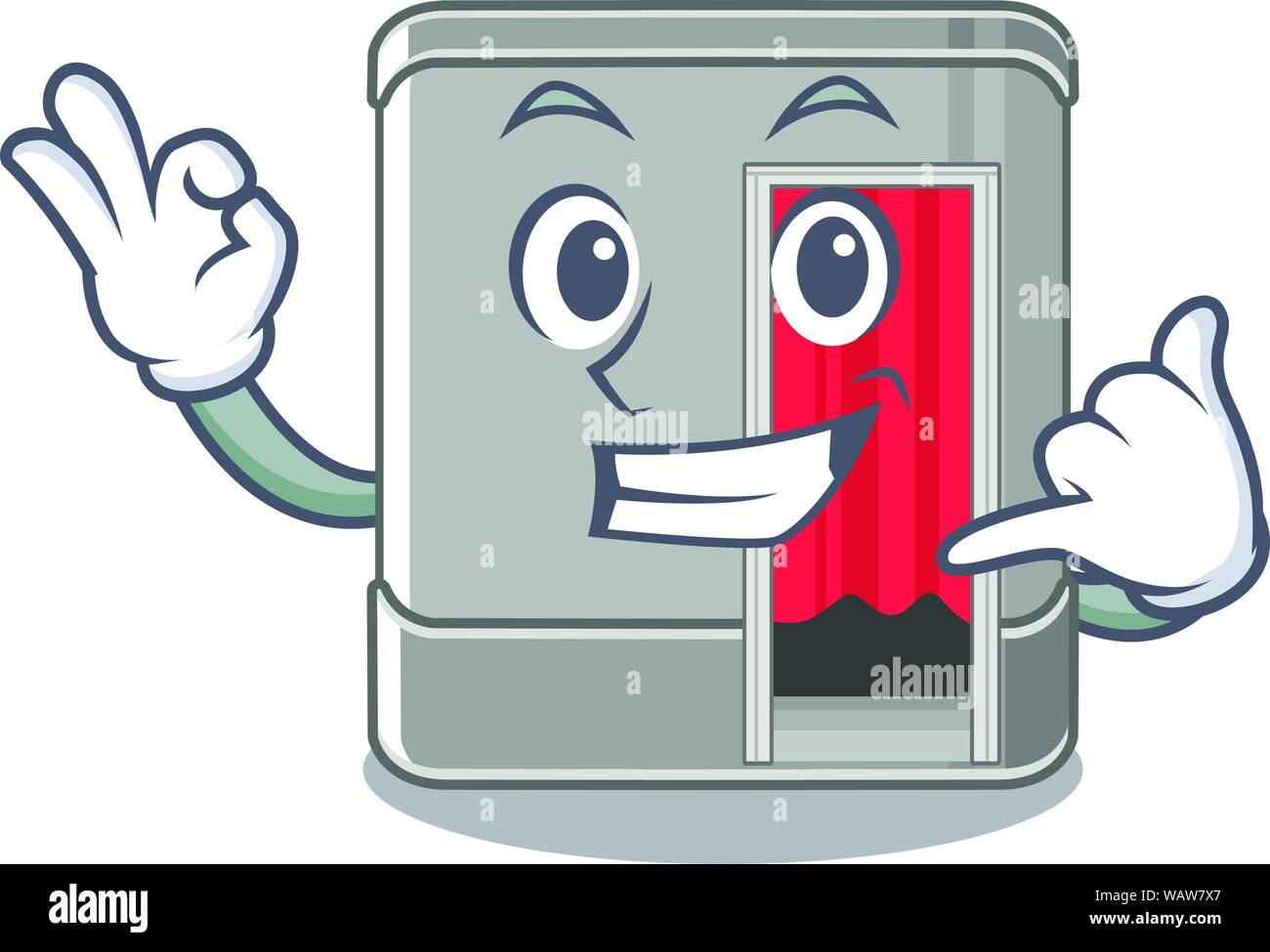 Call me photo booth next to mascot table Stock Vector Image & Art - Alamy