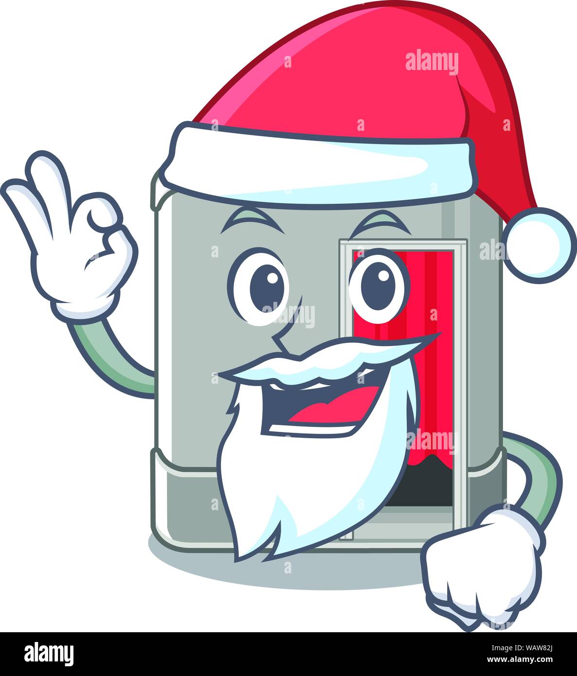 Santa photo booth next to mascot table Stock Vector Image & Art - Alamy