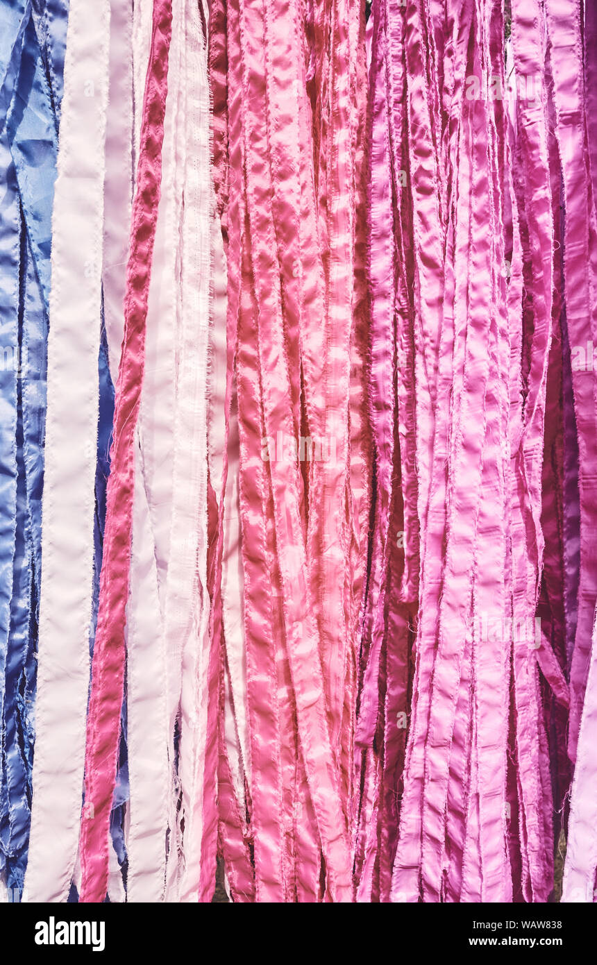 Many colorful ribbons, color toned abstract background Stock Photo - Alamy
