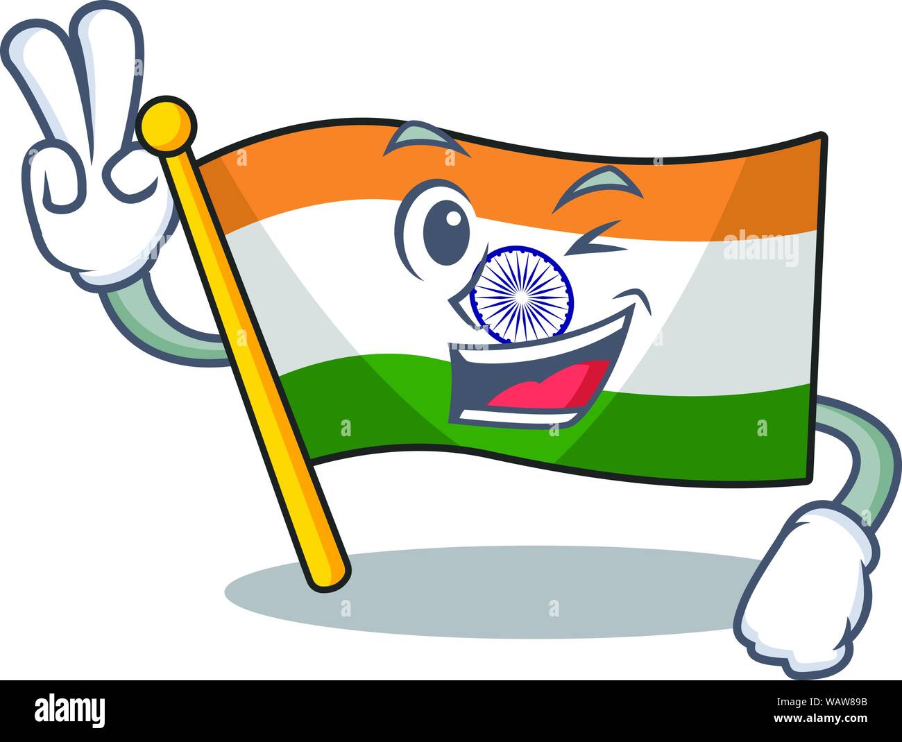 Two finger flag indian with the mascot shape Stock Vector Image & Art ...