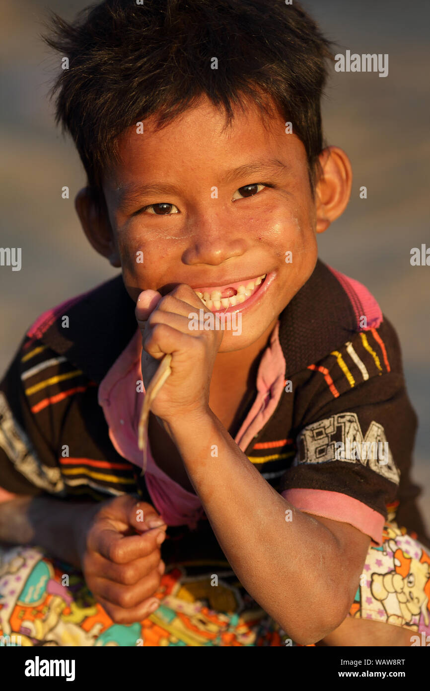 Burmese boy with Thanaka in Mandalay, Myanmar (Burma Stock Photo - Alamy