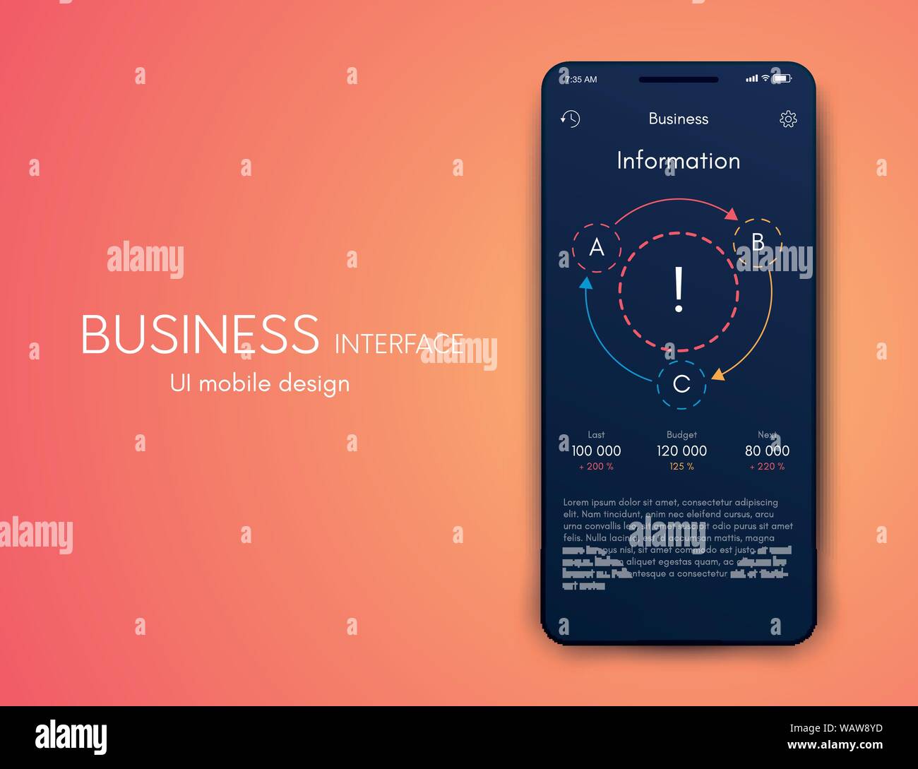 Mobile Application Interface Ui Design Vector Illustration Stock Vector Image And Art Alamy