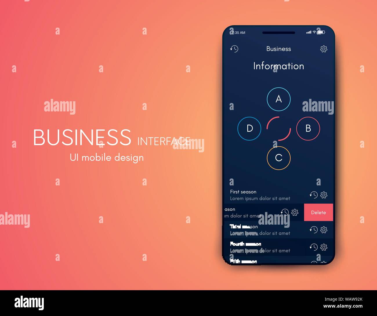 Mobile Application Interface Ui Design Vector Illustration Stock Vector Image And Art Alamy