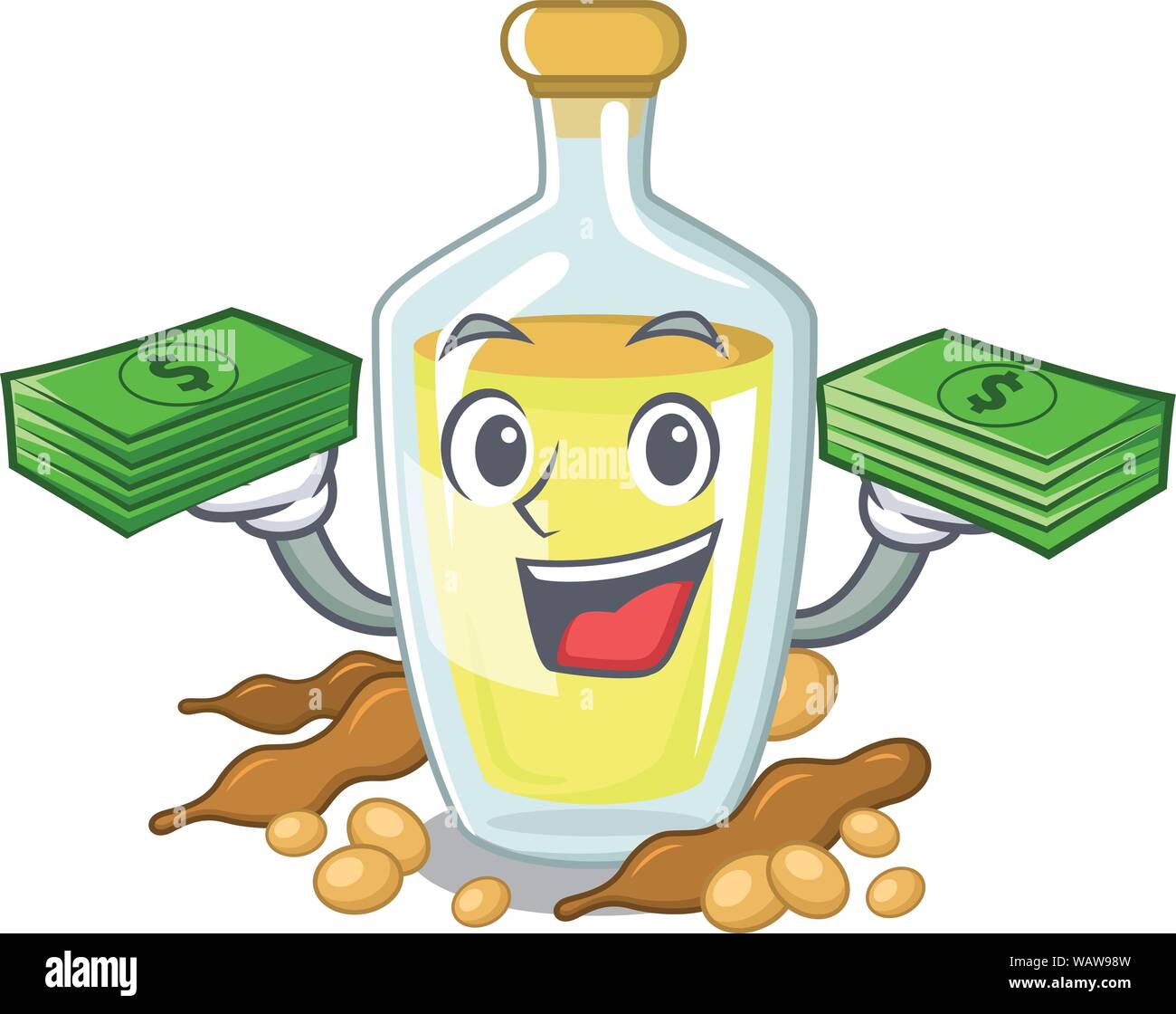 With money bag soybean oil isolated in the cartoon Stock Vector Image ...