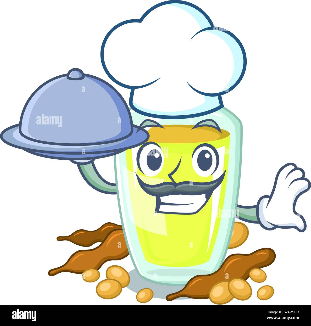 Soya beans wooden spoon Stock Vector Images - Alamy