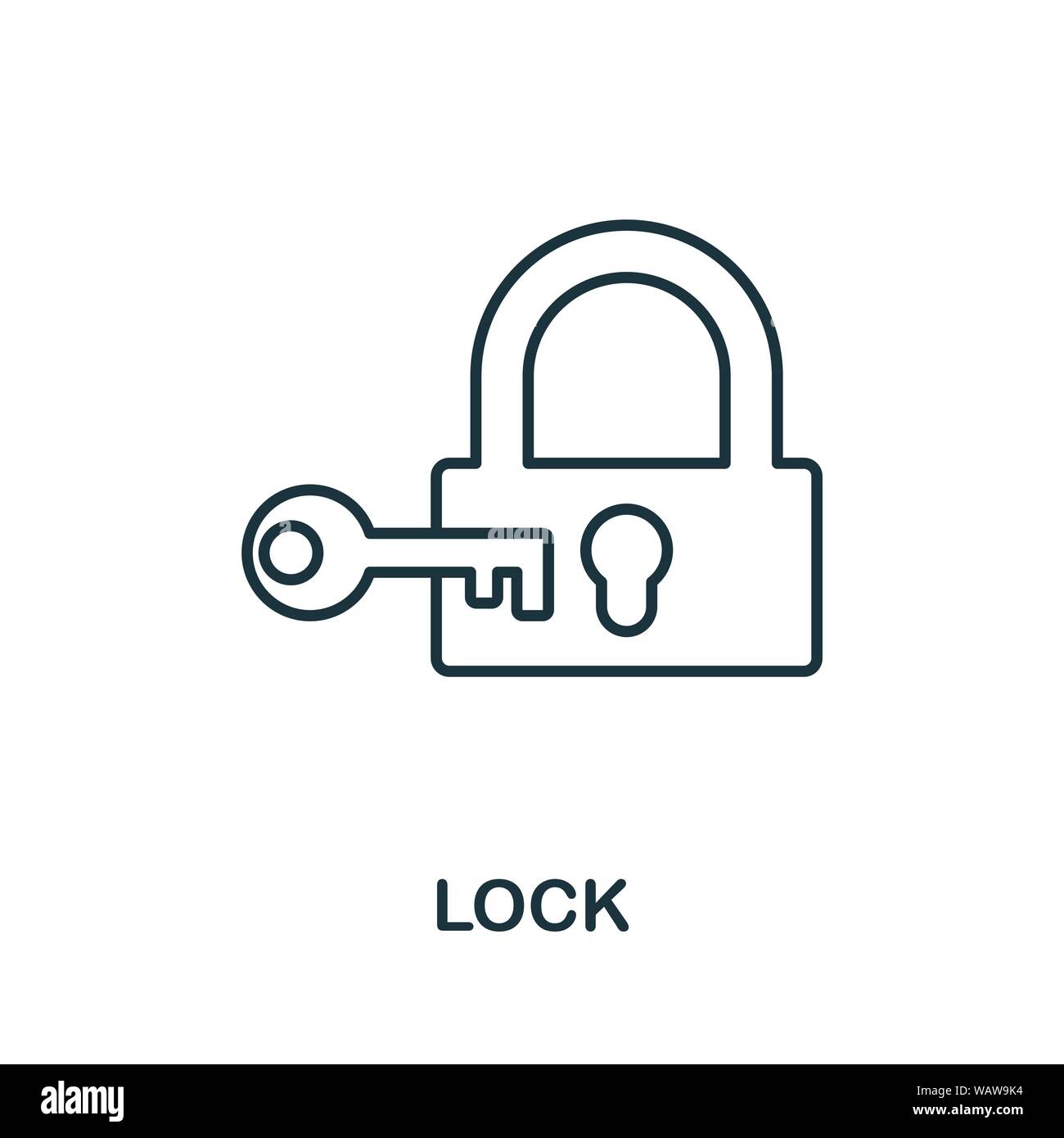 Lock thin line icon. Creative simple design from security icons ...