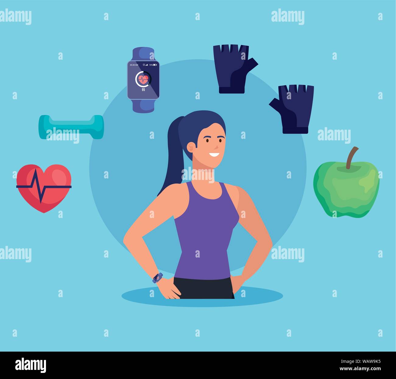 fitness woman with healthy lifestyle activity Stock Vector Image & Art ...