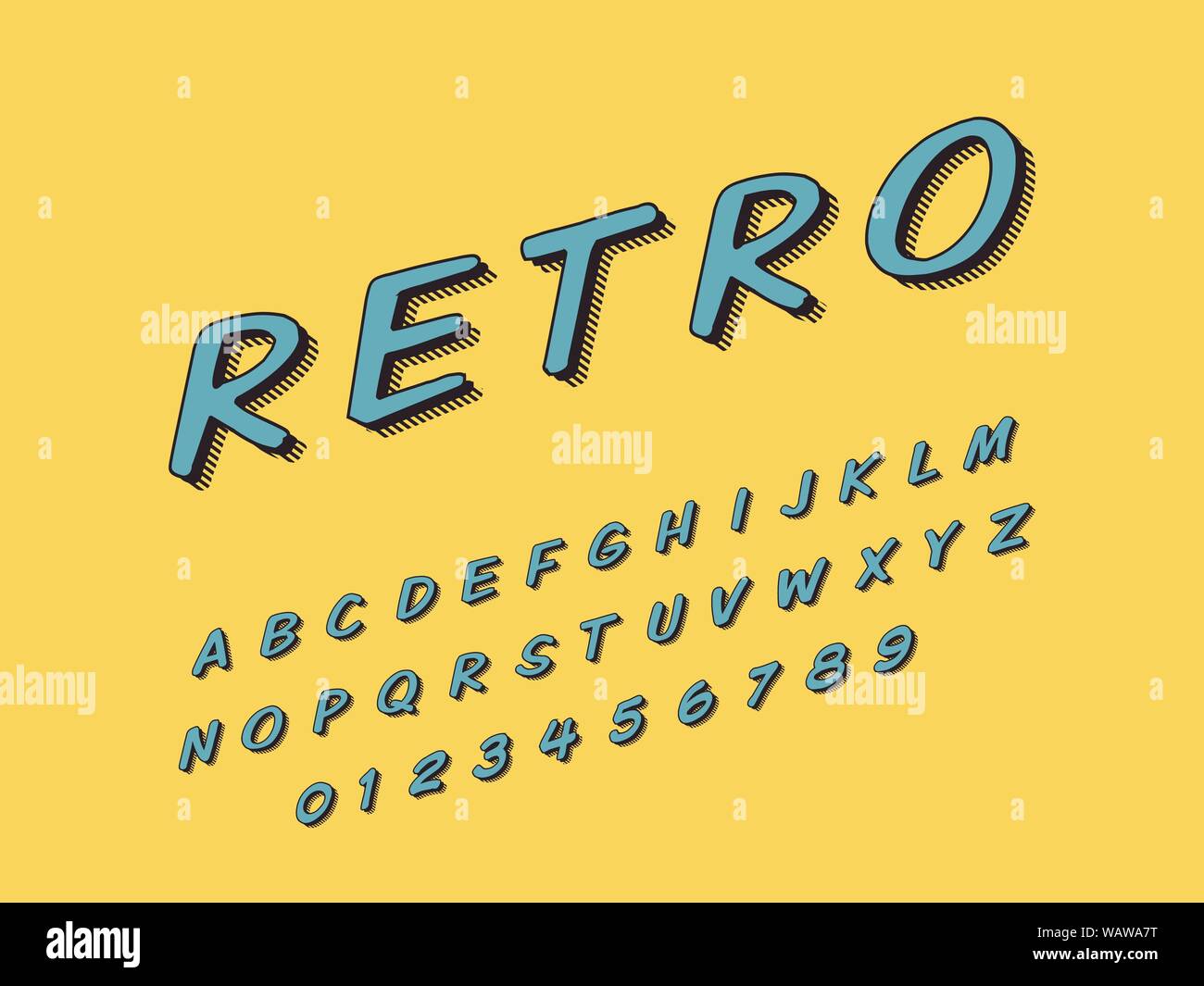 Retro color font and alphabet. Stock vector Stock Vector Image & Art ...