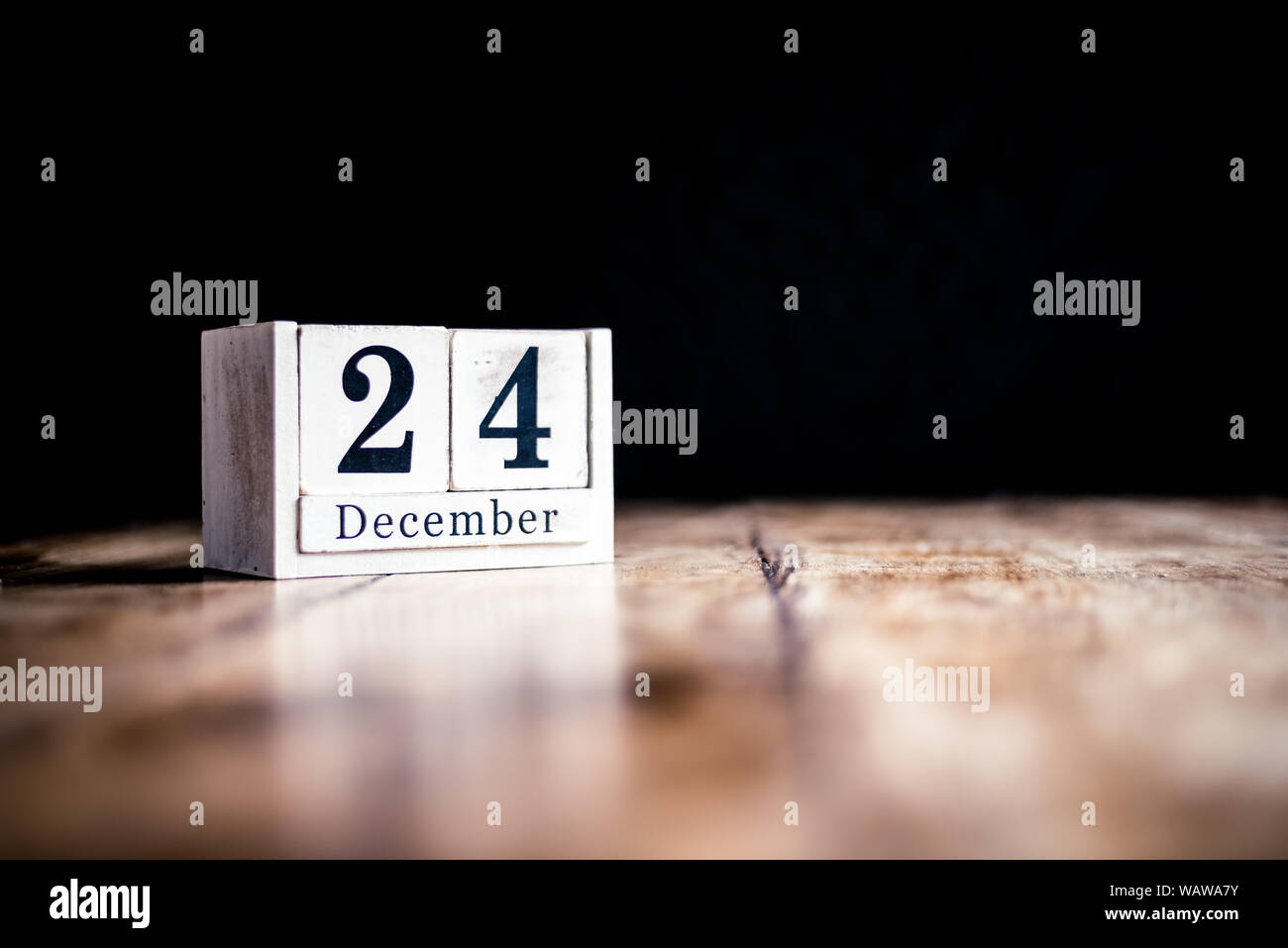 December 24th, 24 December, Twenty Fourth of December - White block ...