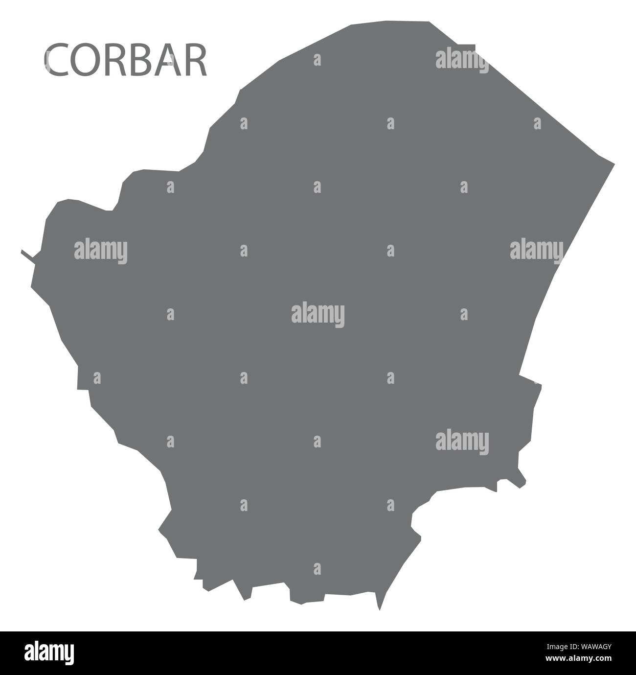 Corbar grey ward map of High Peak district in East Midlands England UK ...