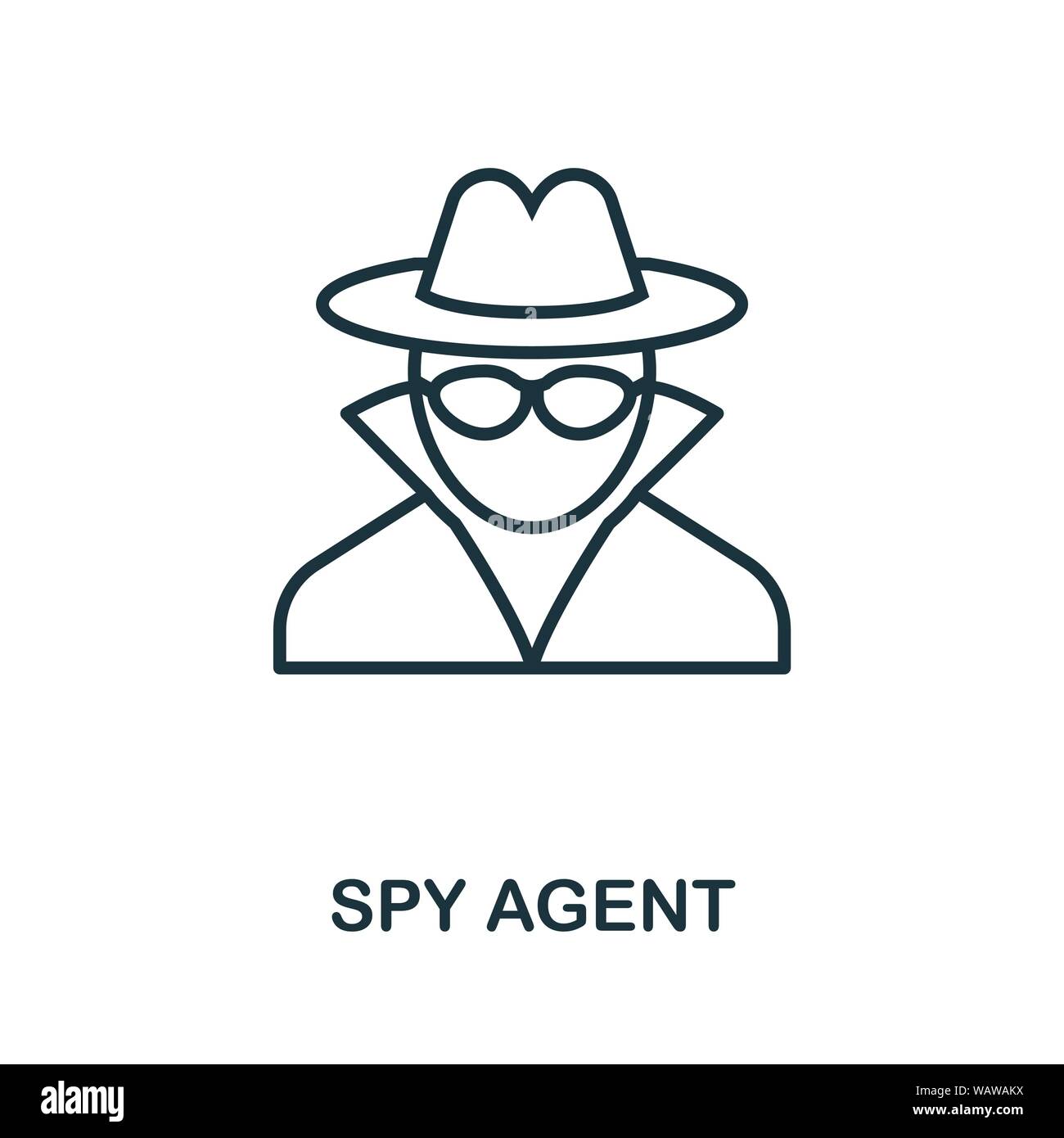 Spy Agent thin line icon. Creative simple design from security icons ...