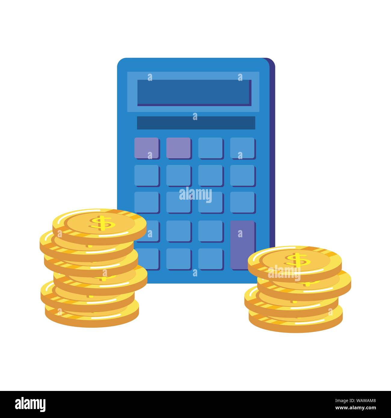 calculator math with coins money Stock Vector Image & Art - Alamy
