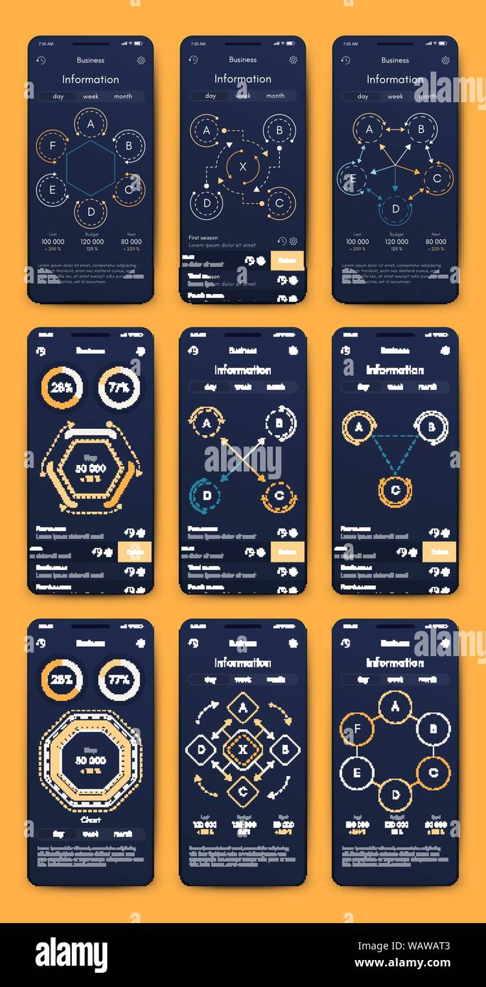 Different UI, UX, GUI screens and flat web icons for mobile apps, responsive website including ...