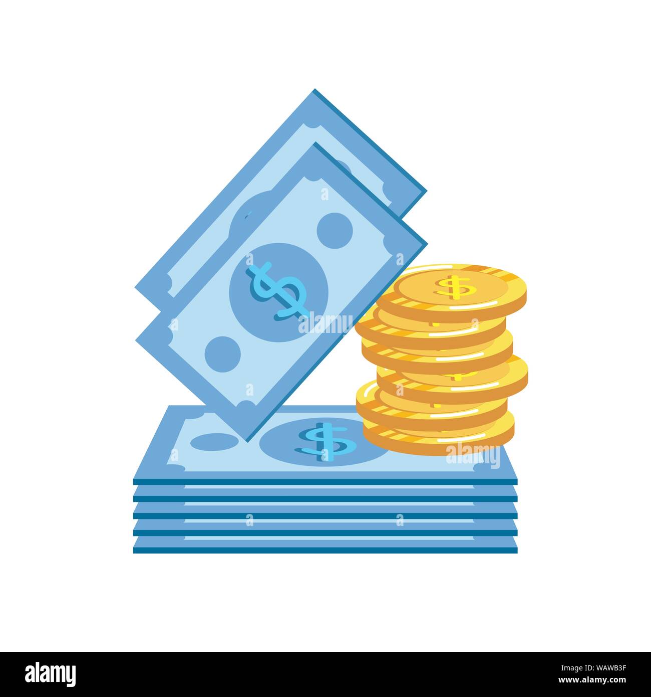 coins and bills money dollars icons Stock Vector Image & Art - Alamy