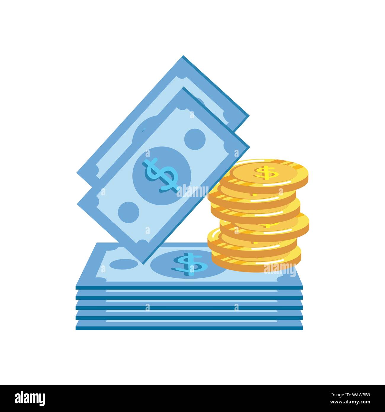 coins and bills money dollars icons Stock Vector Image & Art - Alamy