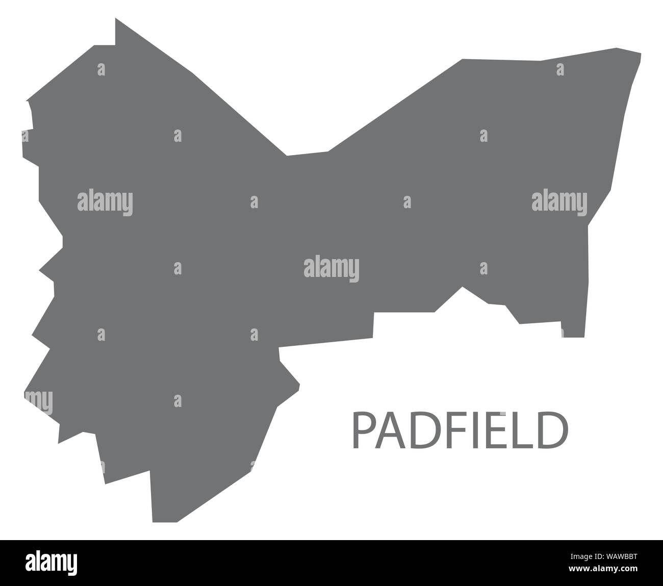 Padfield grey ward map of High Peak district in East Midlands England ...