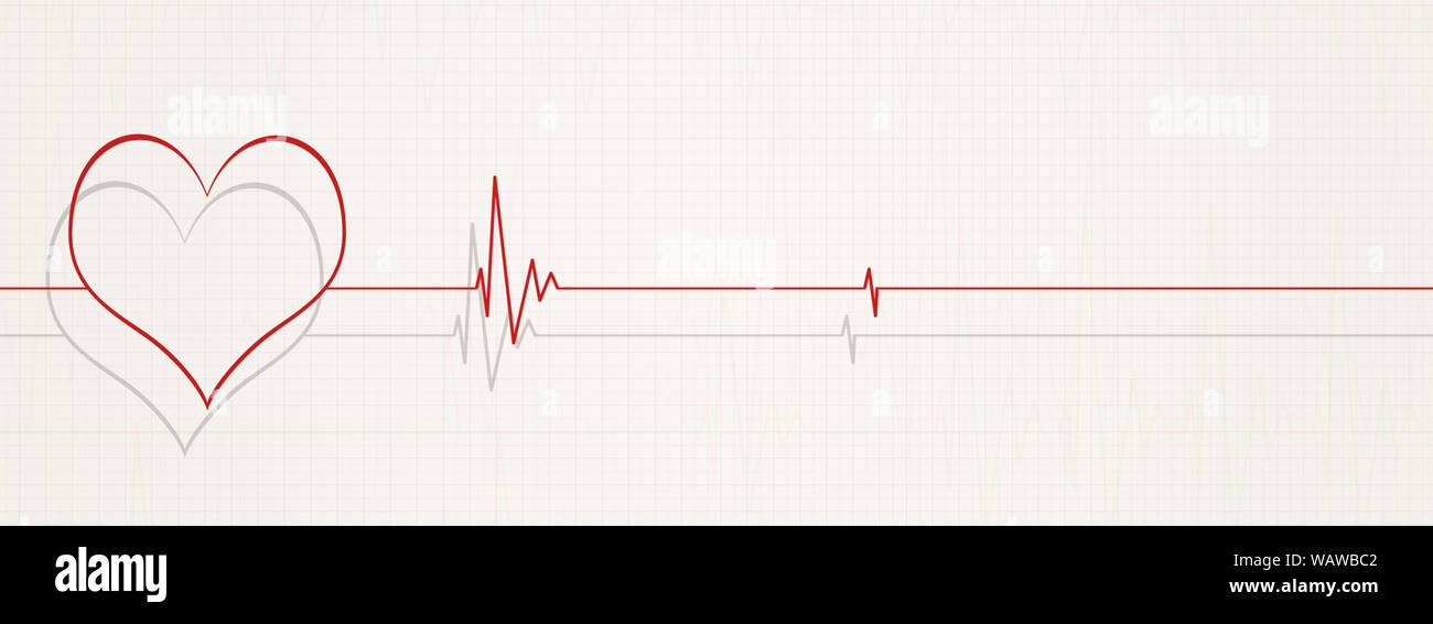medicine banner illustrating death on ecg. no heart rate on ecg Stock ...